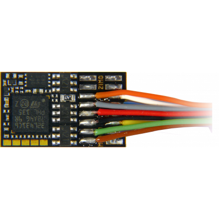 Décodeur de traction non-sonore 6 fonctions avec interface 6 broches câblée