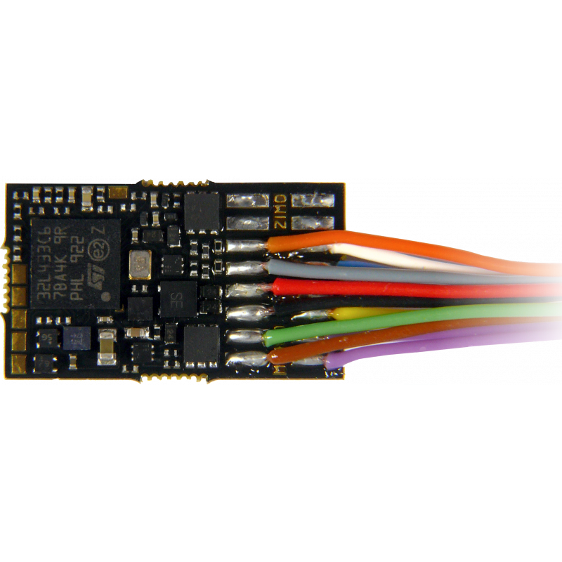 6-function sound traction decoder with solder wires